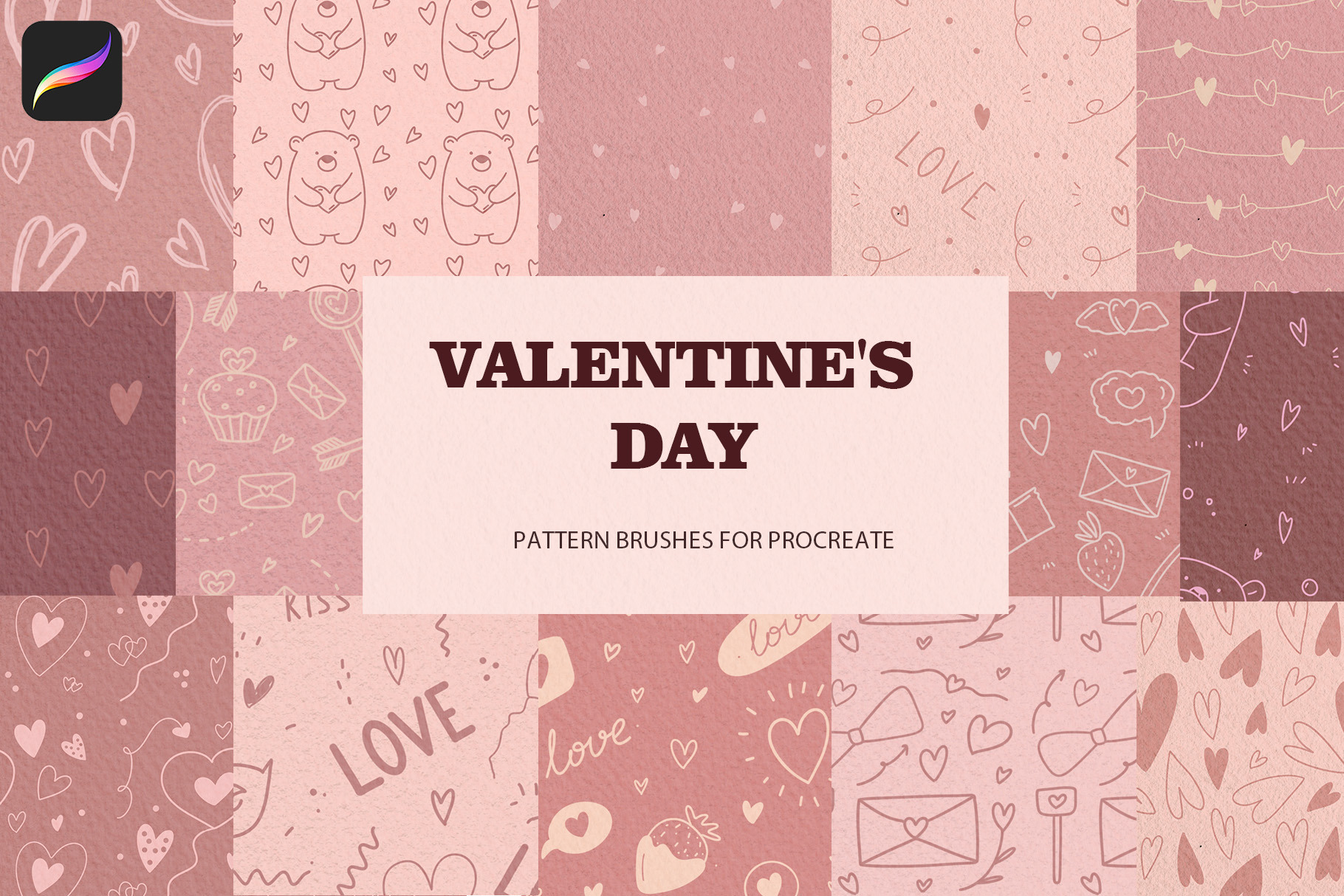 Pattern Brushes For Procreate, a Brush Add-On by sparklePixieStudio BRUSH