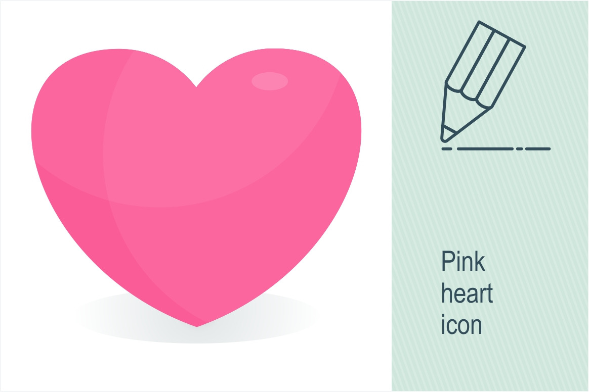 Pink heart icon, an Illustration by Quarta
