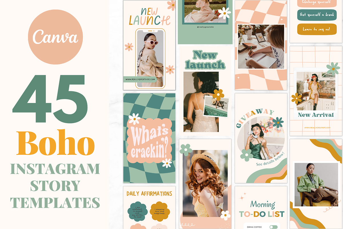 Boho Instagram Story Template Canva