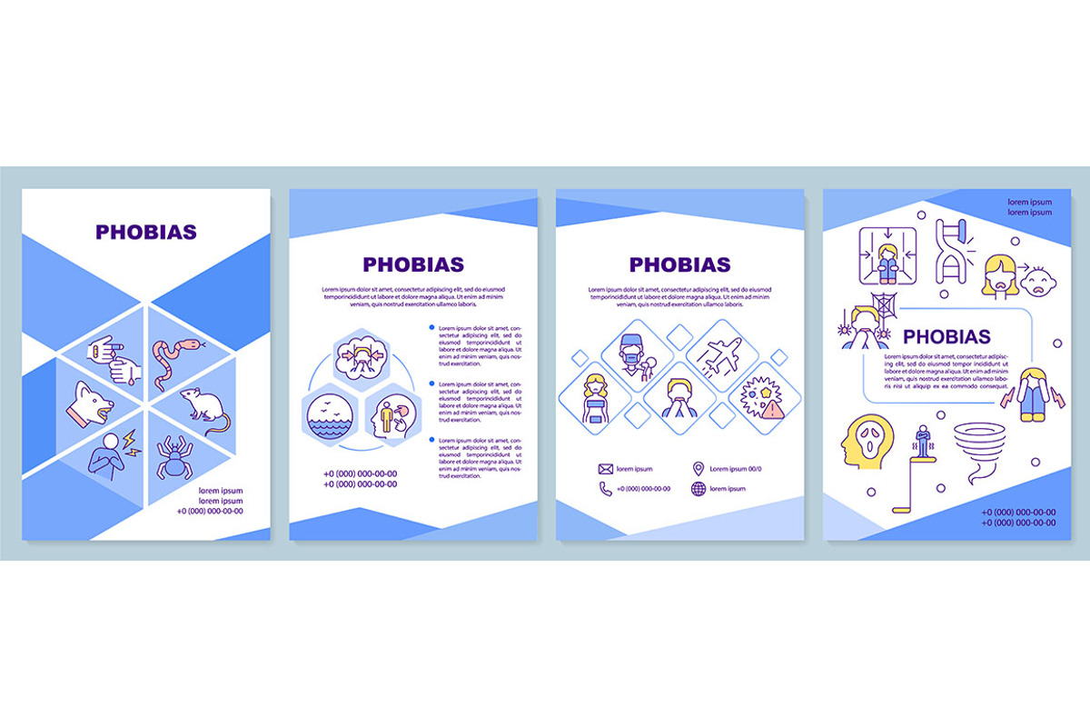 Phobias brochure template, a Brochure Template by IMG visuals icons