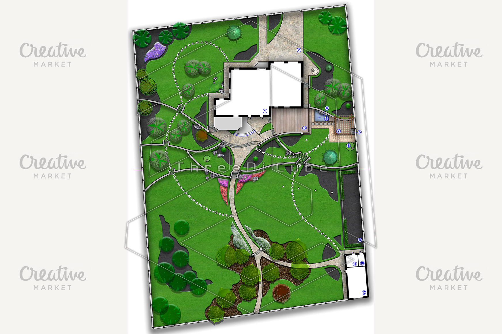 Landscaping master plan, a Decorative Illustration by ThreeDiCube