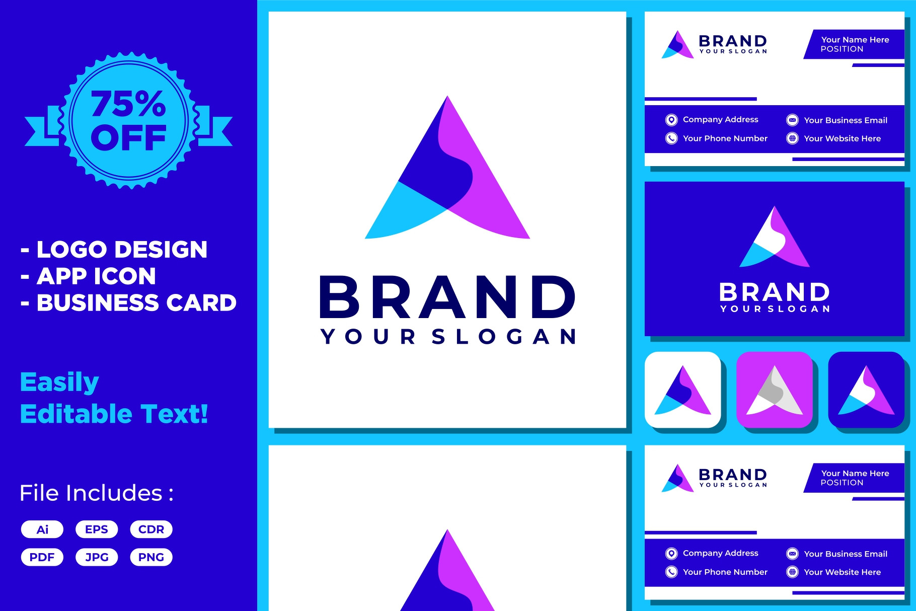 Letter A Colorful Monogram Icon Logo | Branding & Logo Templates ...