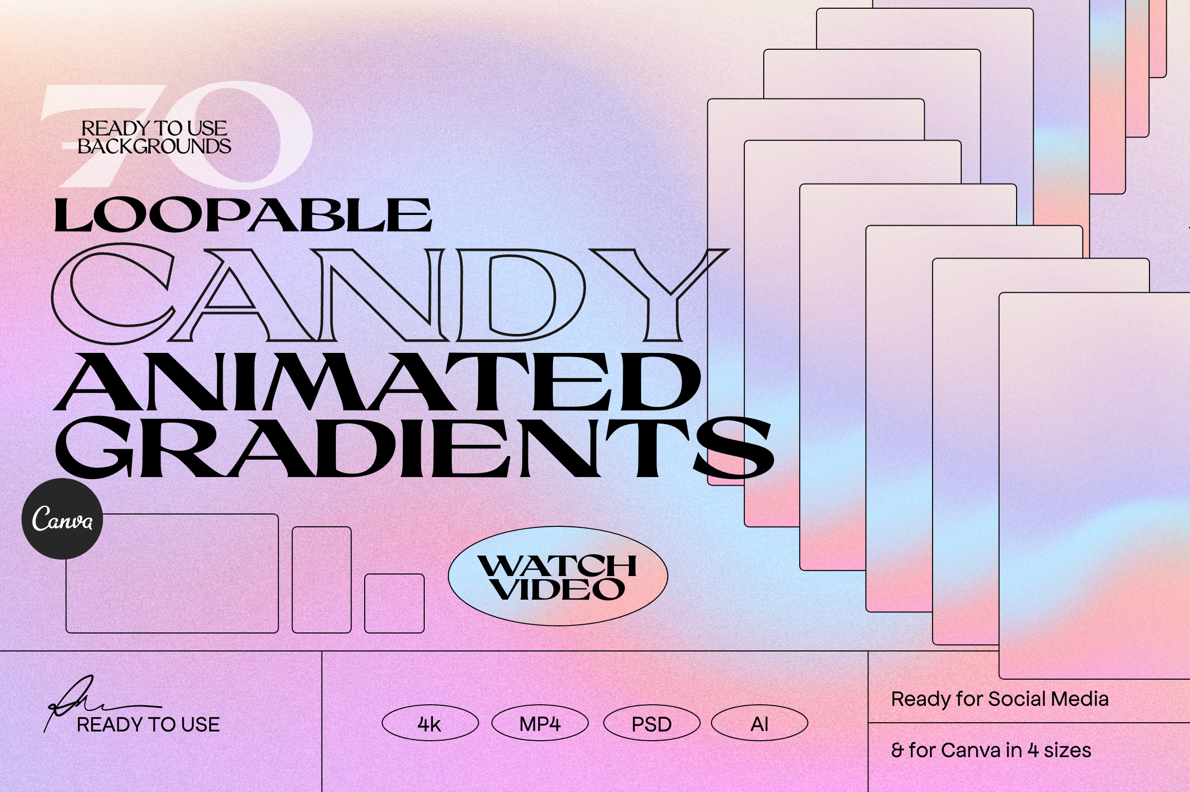 CANDY Animated Gradients Backgrounds | Creative Market
