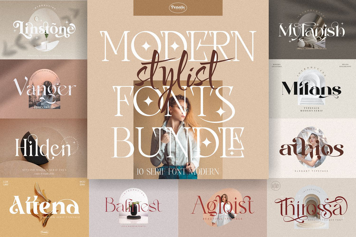 Modern Stylist Font Bundle, a Font by Penatic Studio | Creative Market