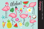Flamingo Tropical Summer Vector Set, an Animal Illustration by ...