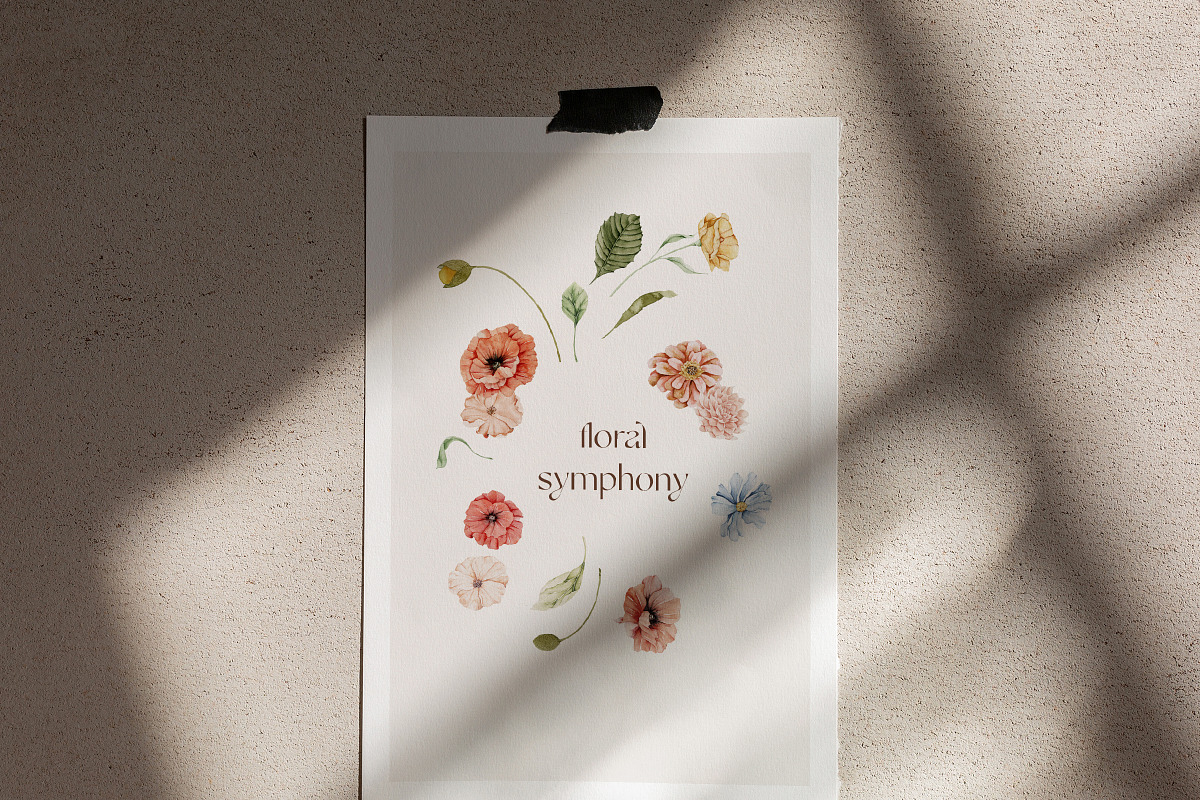 Autumn Watercolor Flowers & Poster
