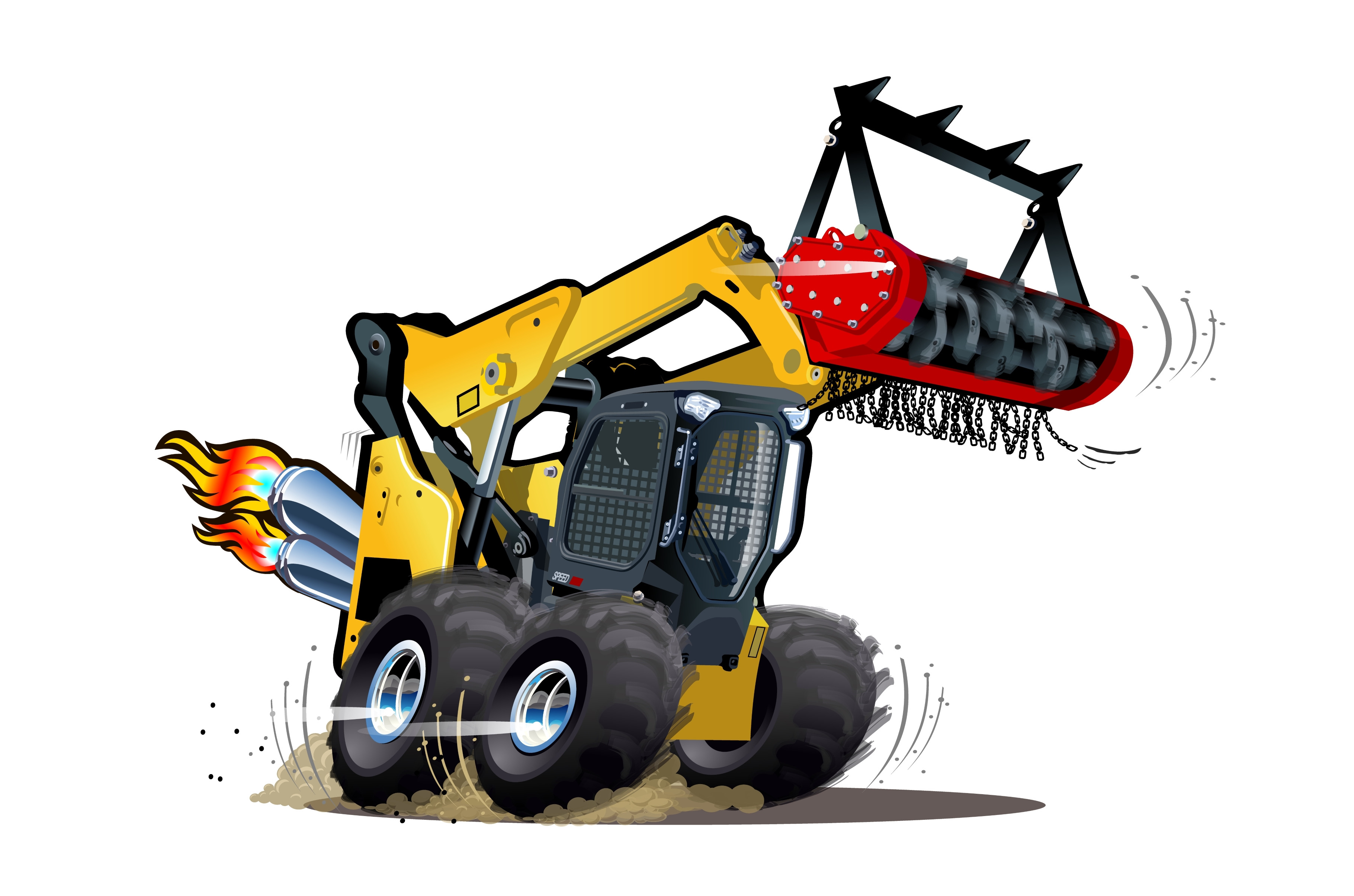 Vector Cartoon Land Clearing Mulcher, an Illustration by Mechanik