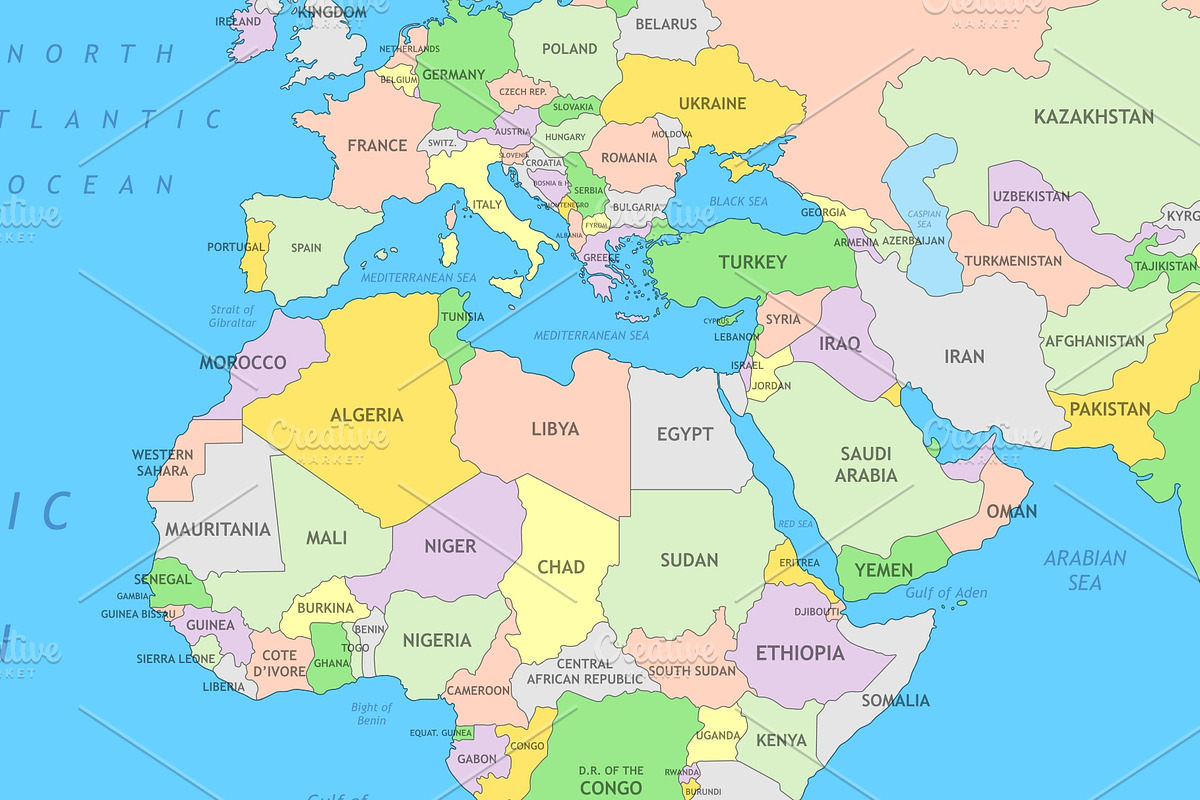 Political world map, an Illustration by ilynx