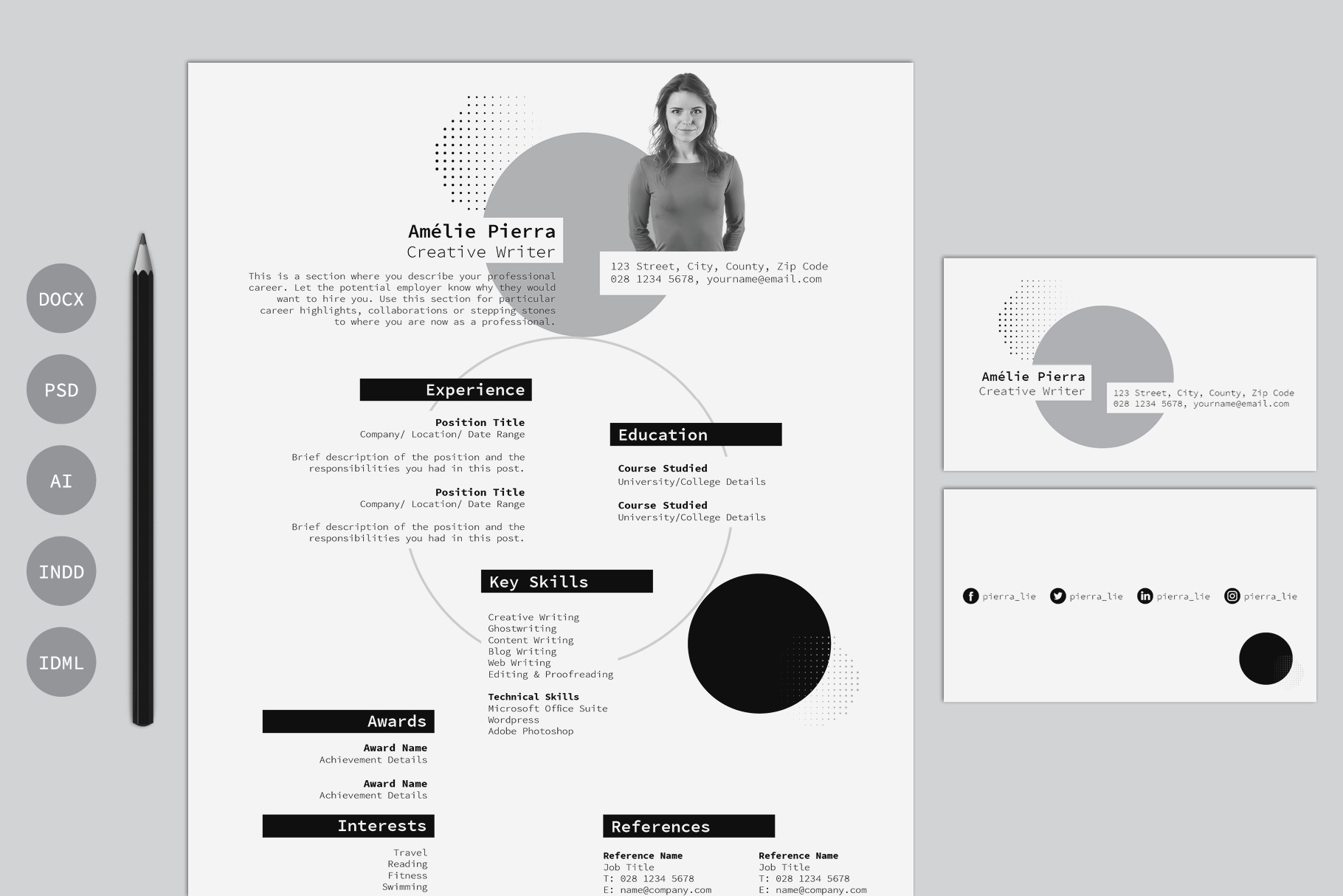 Resume Template & Business Card, a Resume Template by TH Pixel