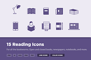 15 Reading Icons, an Icon by Creative VIP