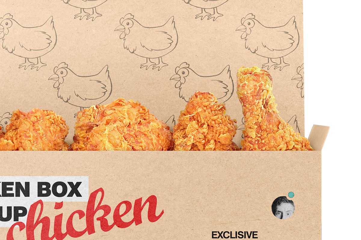 Kraft Chicken Box Mockup, a Packaging Mockup by VadimPetrov