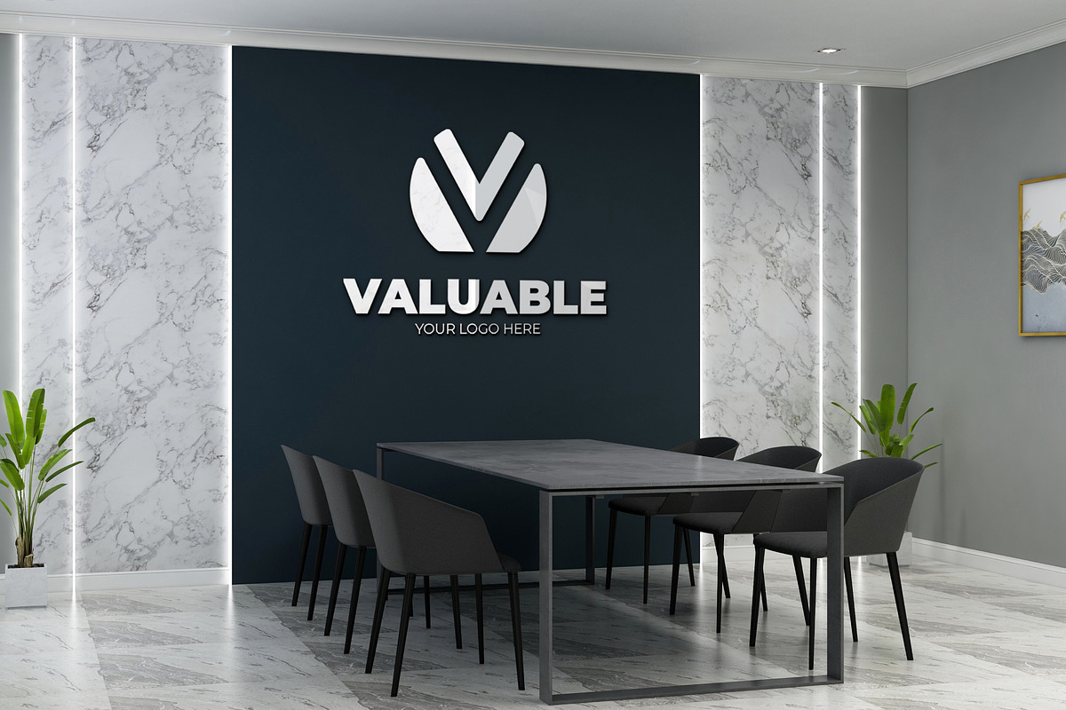 Modern Office Meeting Wall Mockup | Creative Market