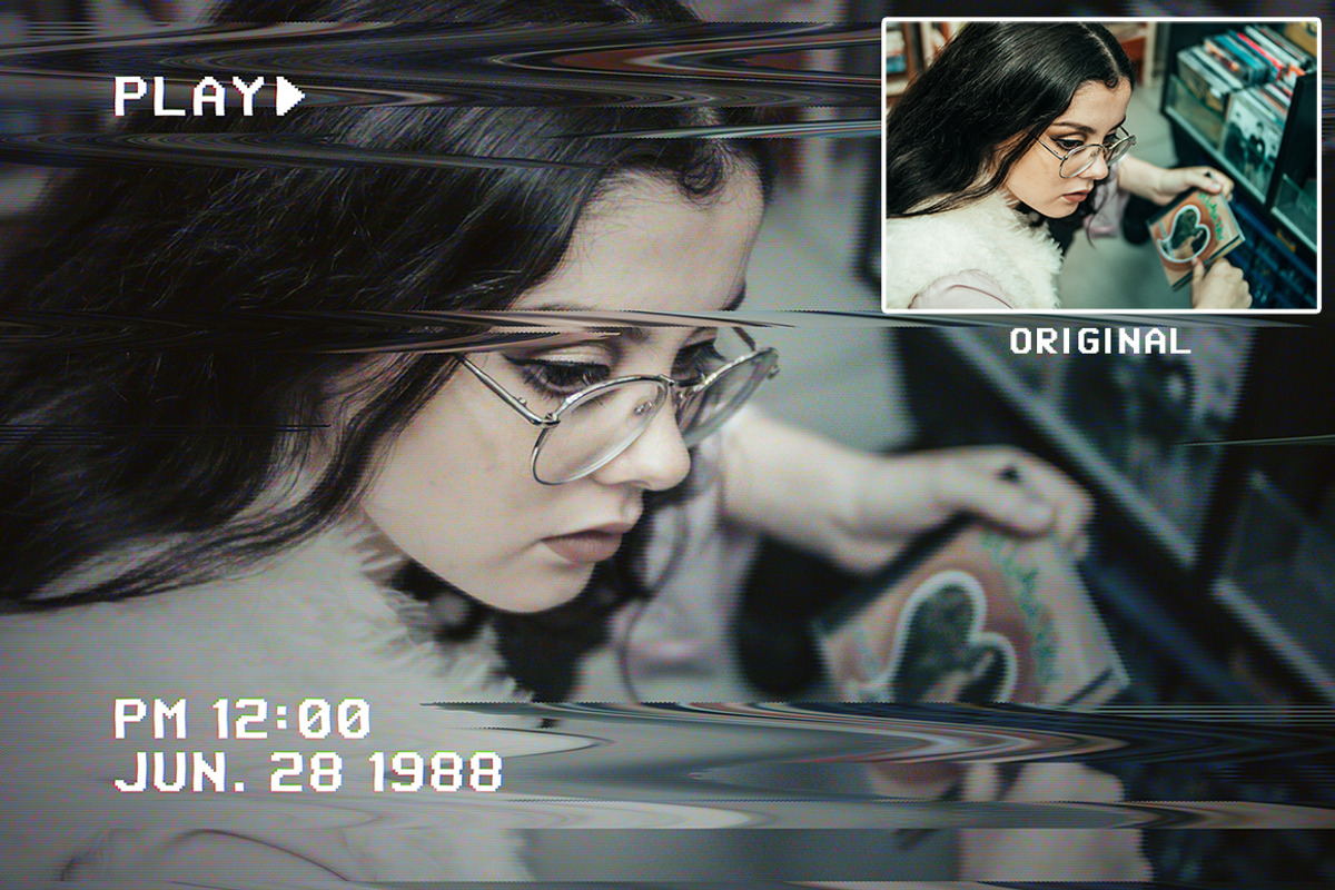 VHS Image Effect Generator, a Brushes & More by Medialoot