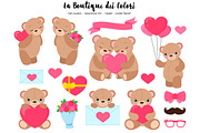 Valentine's Day Bears Clip Art | Illustrations ~ Creative Market