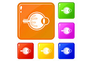 Human eyeball icons set vector color, an Object Illustration by Ylivdesign