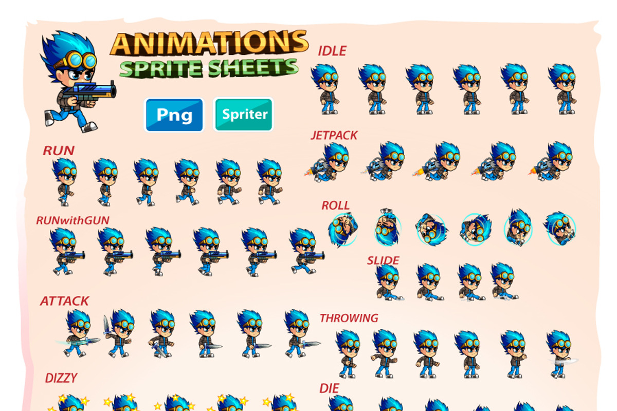 2D Game Character Sprites, an Illustration by DionArtworks