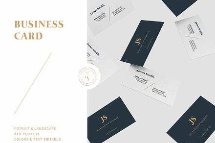 Minimal Gold Business Card, a Business Card Template by Creativestoree