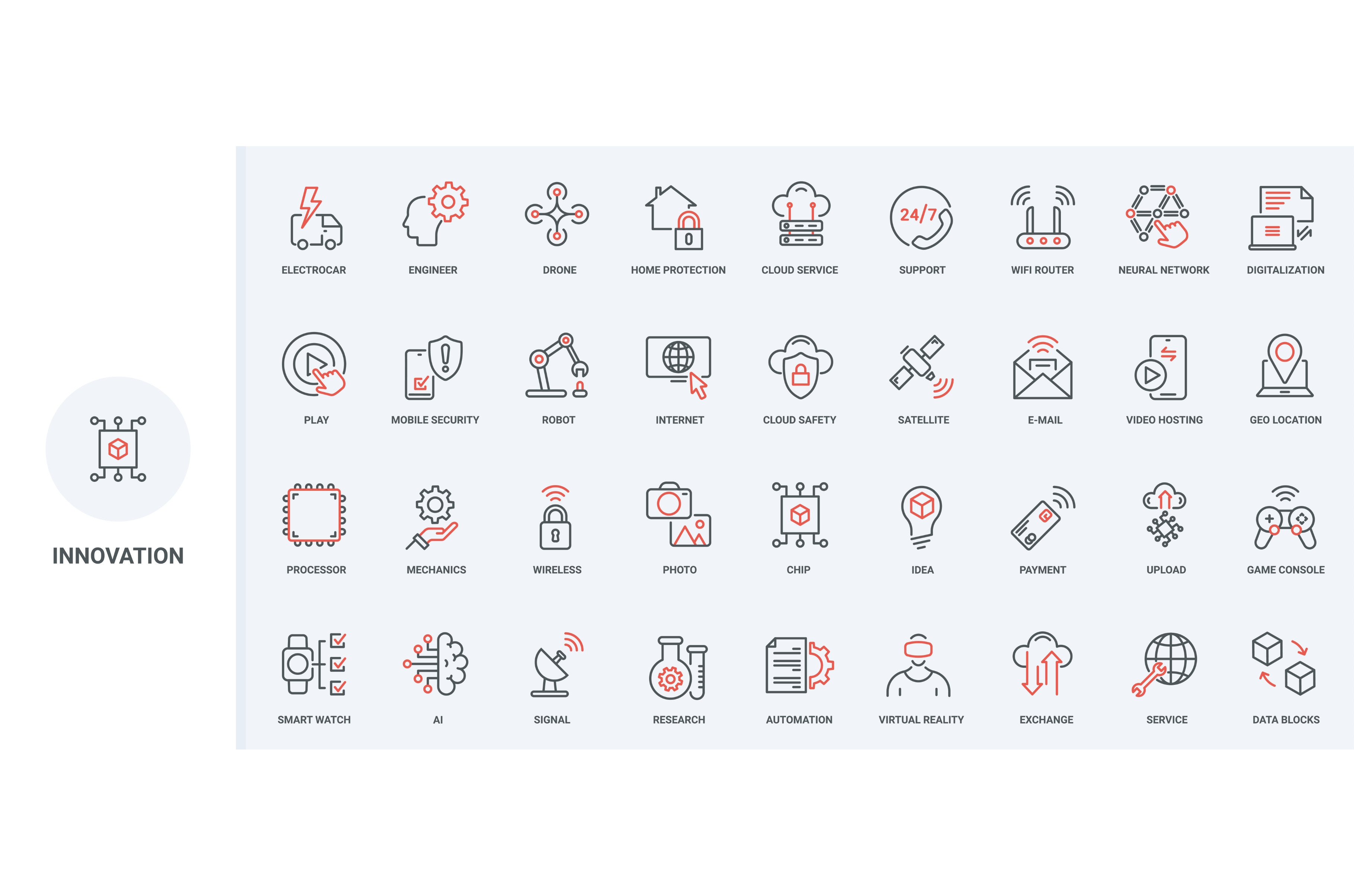Tech innovation ai services icons, a Technology Illustration by Lemberg ...