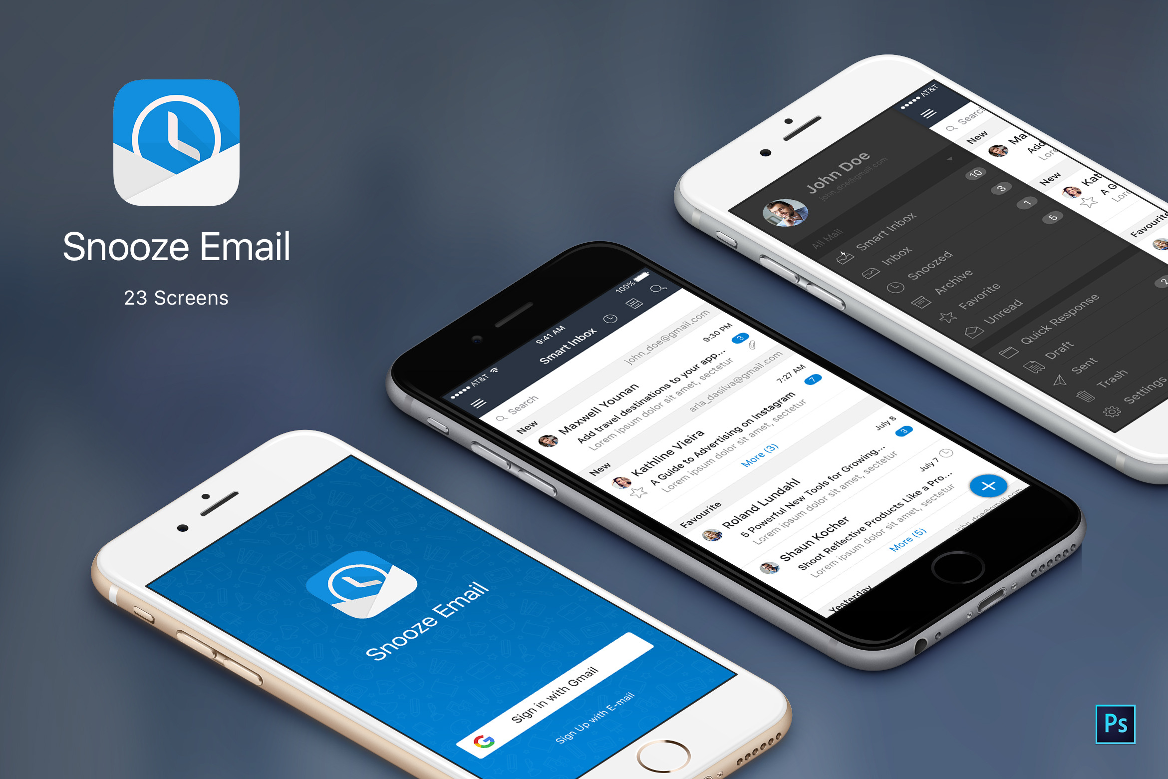 Snooze Mail UI Graphic, an App Template by hoangpts