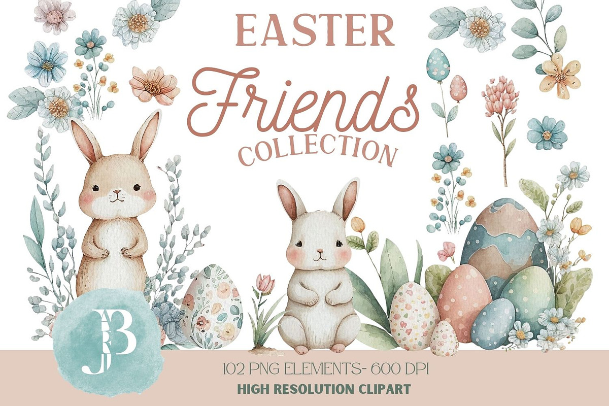 Easter Friends Clipart Collection, a Graphic by JBArt Clipart