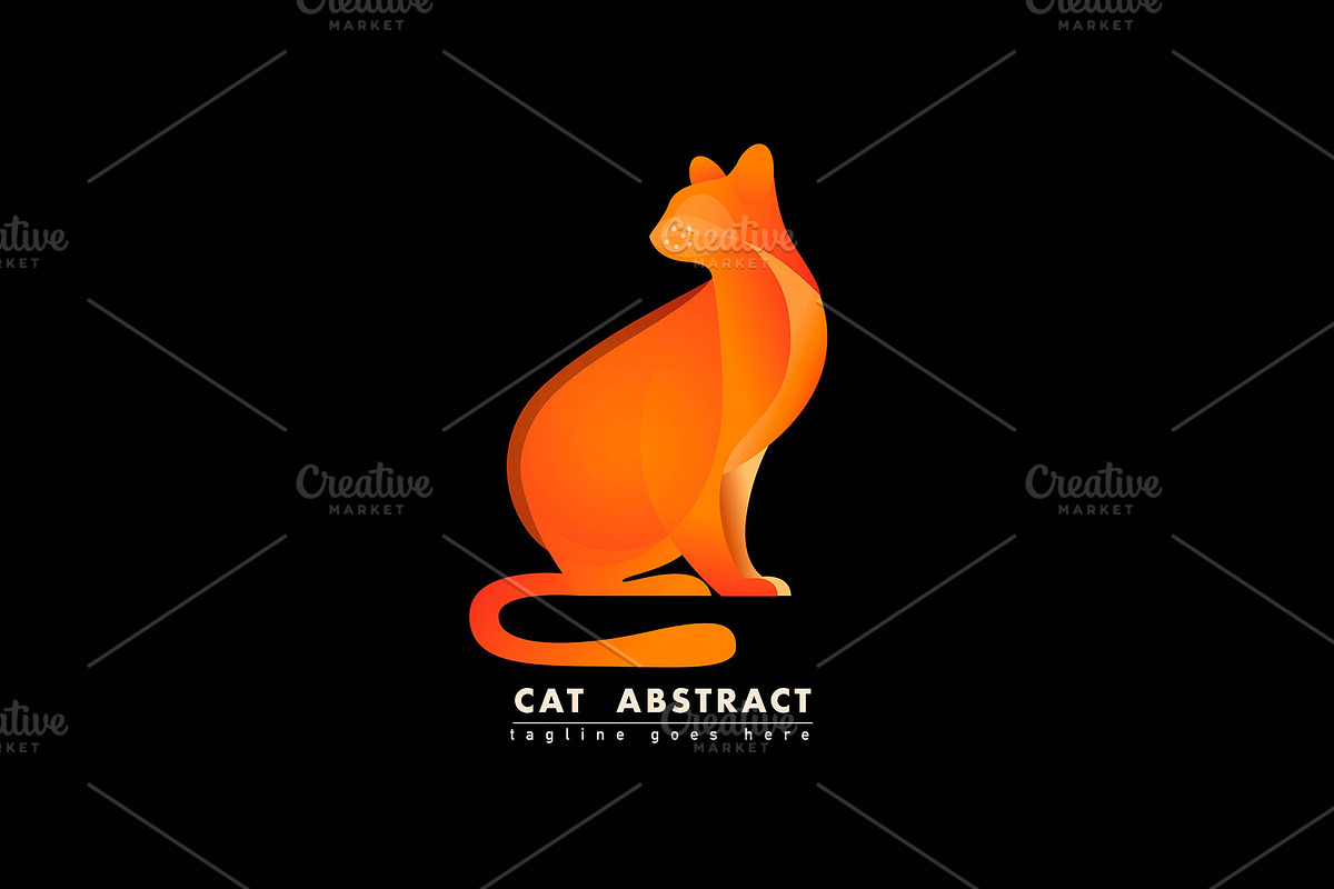 Cat Illustration Vector Template, an Animal Illustration by ...