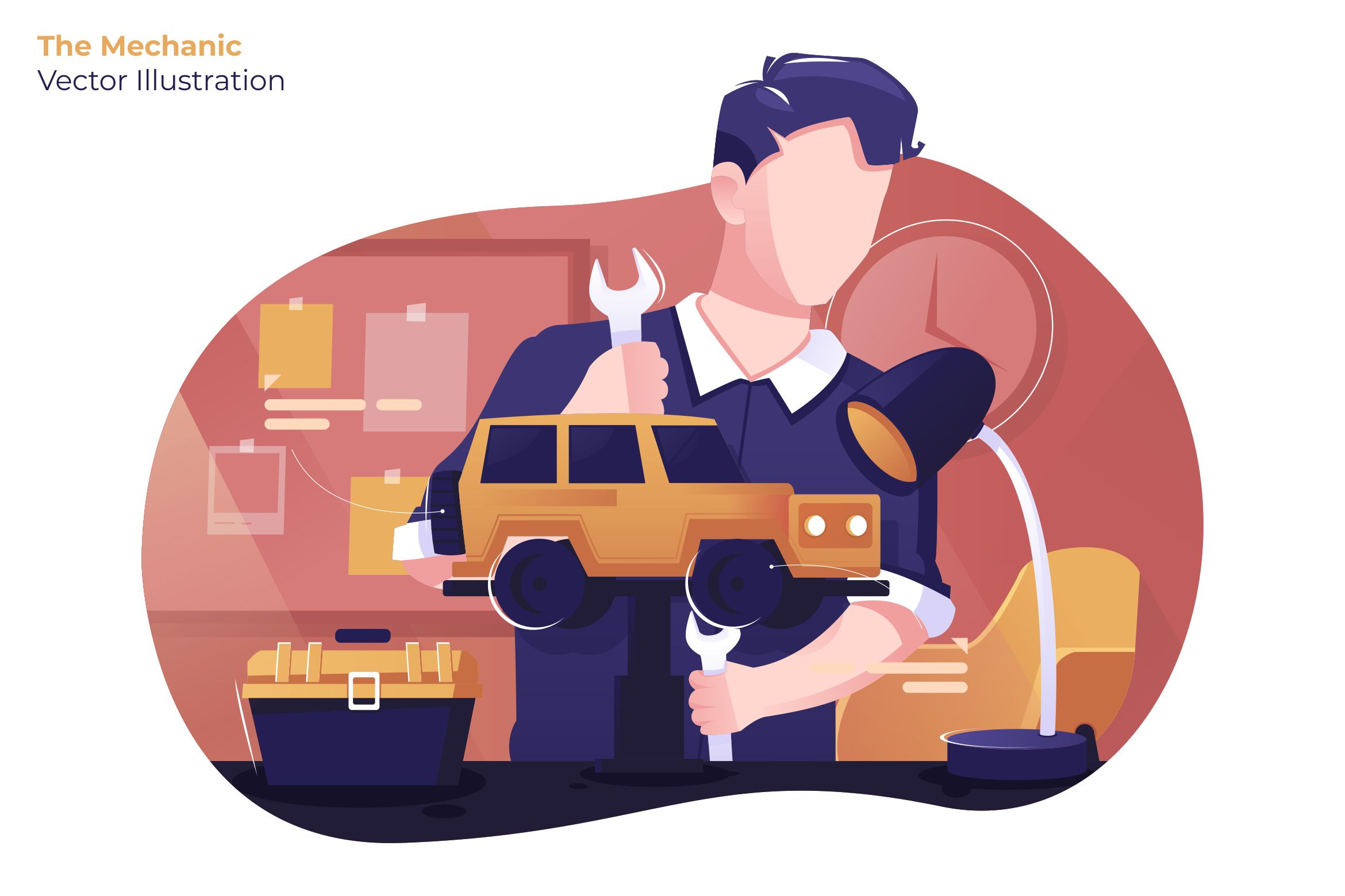 The Mechanic - Vector Illustration, an Illustration by AQR Studio