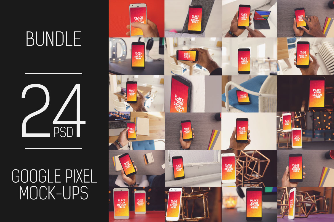 24 PSD Google Pixel Mock-up, an Android Mockup by Laura