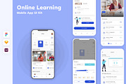 Online Learning Mobile App UI Kit, an UI Kit Template by uicube
