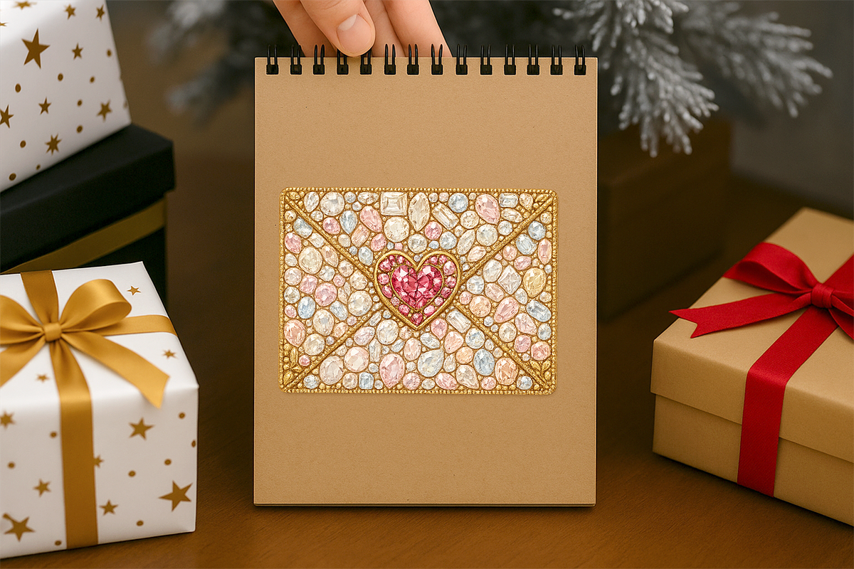 Faux Rhinestone Love Letter PNG