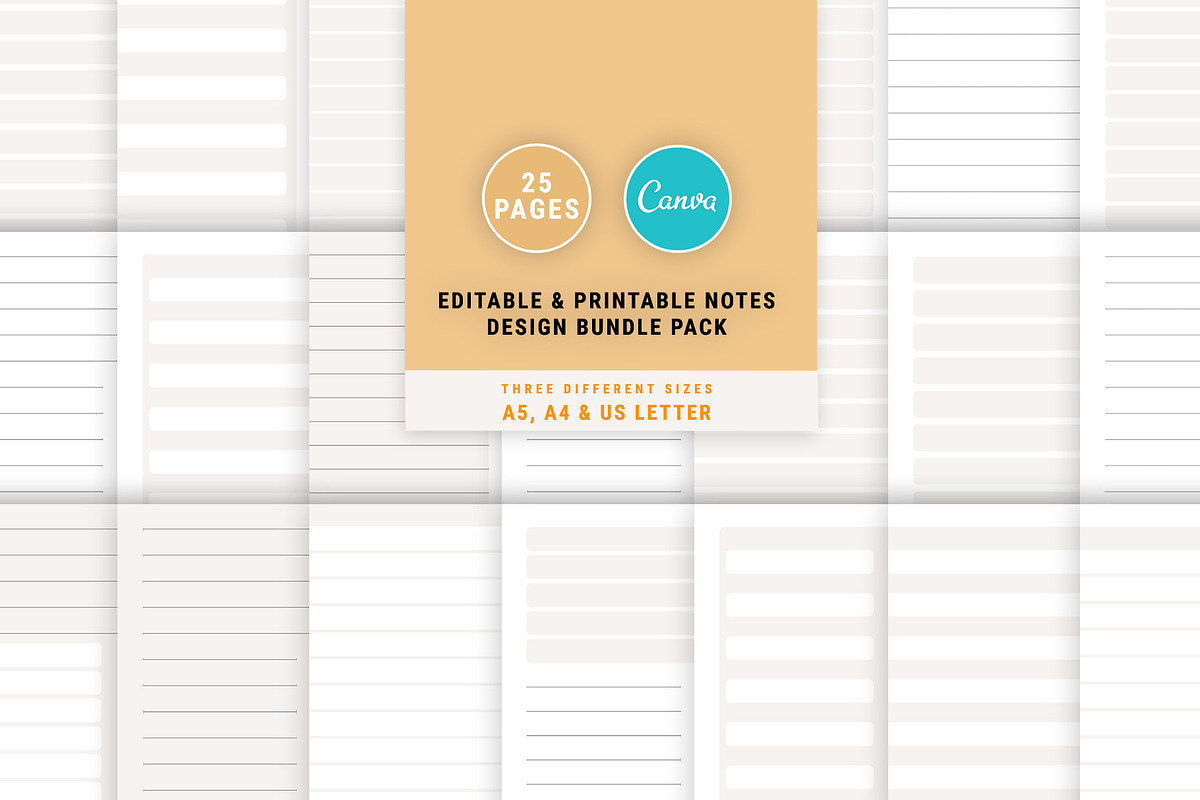 Printable Notes Paper Template, a Stationery Template by MNT-Creator