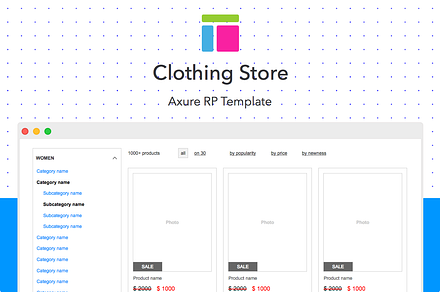 Axure template / E-commerce, a Websites & App Template by Axemplate