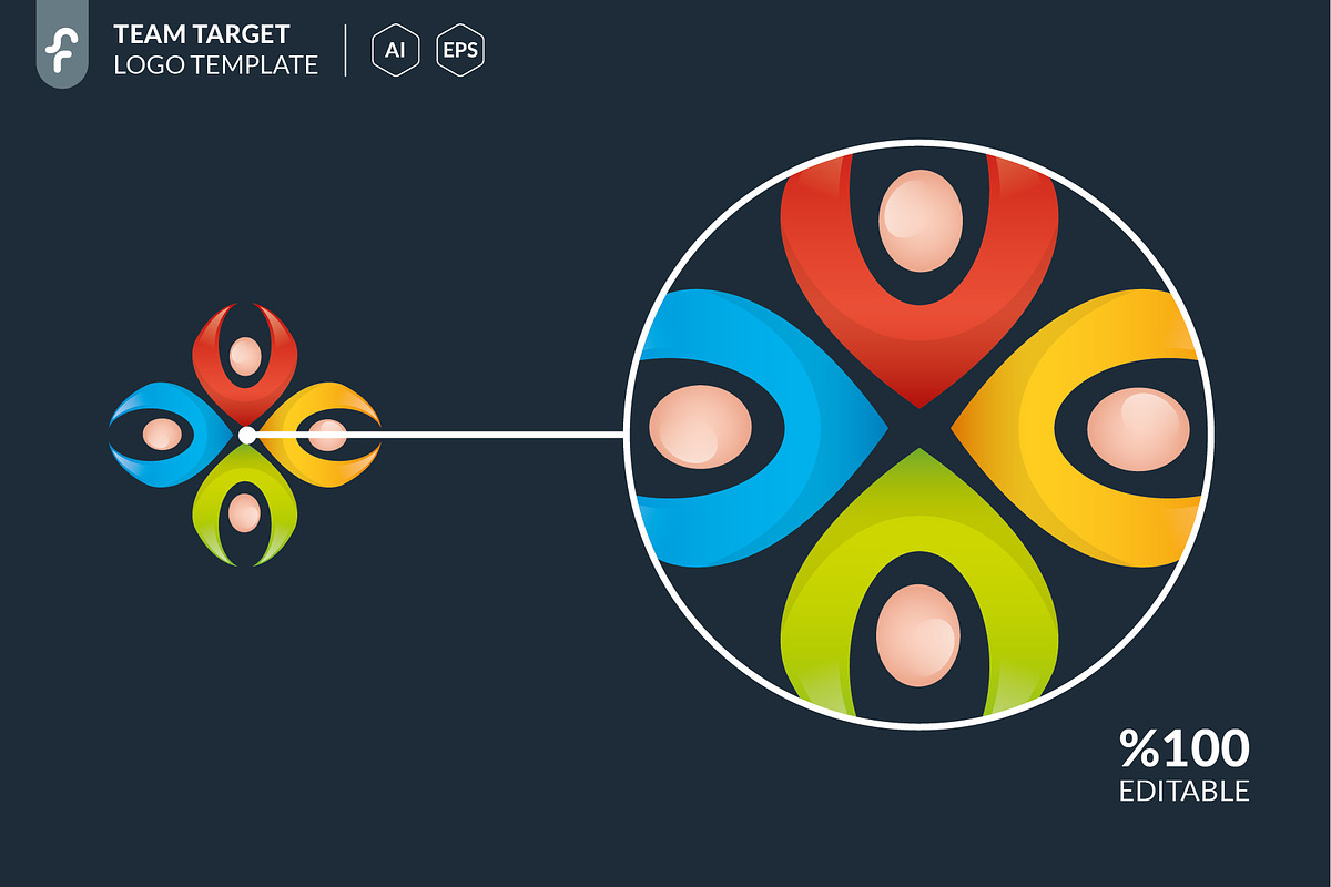 Team Target Logo, a Branding & Logo Template by ft.studio