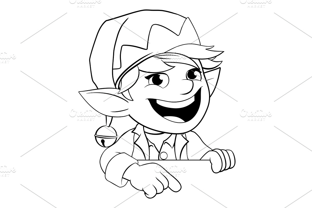 Santa Christmas Elf Helper Cartoon, an Illustration by Christos Georghiou