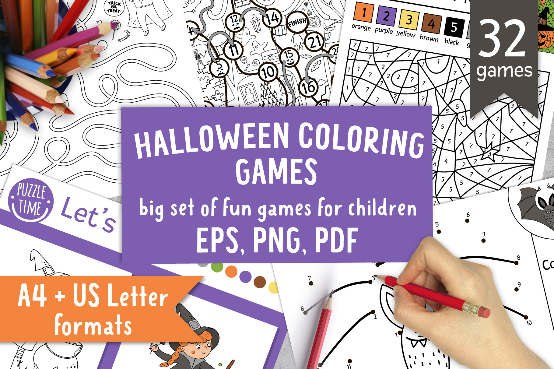 Halloween Coloring Games, an Animal Illustration by Lexi Claus
