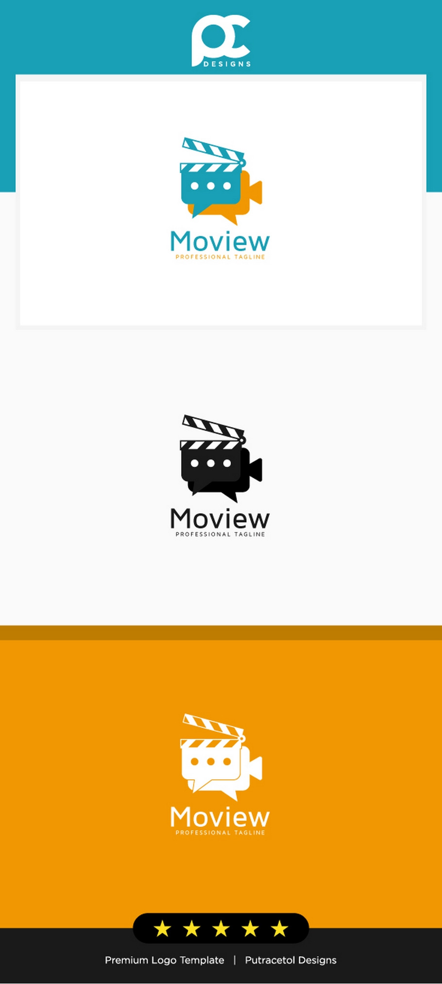 Movie Review Logo Template, a Branding & Logo Template by PutraCetol Studio