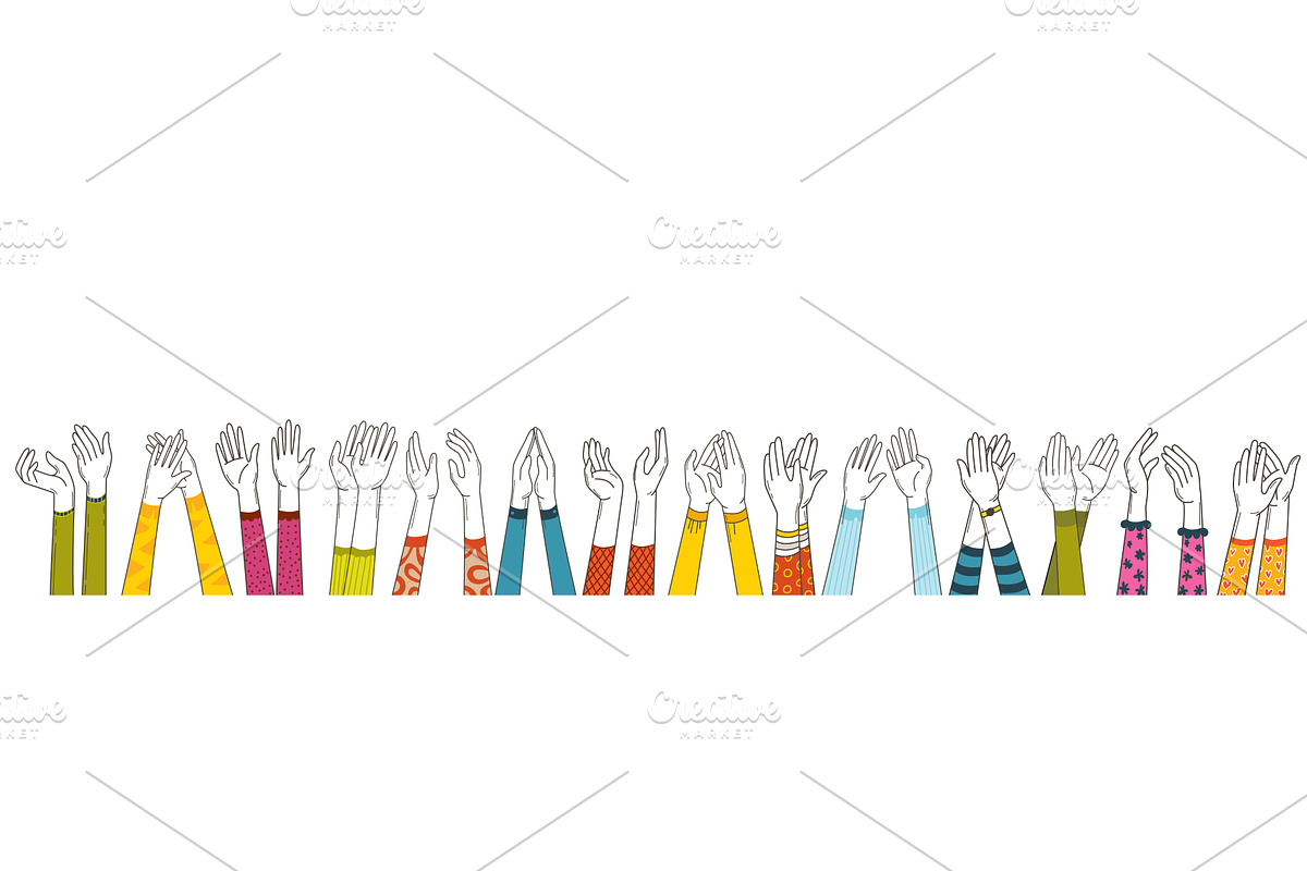 Hands clapping, doodle arm waving, a Background Graphic by Valerie ...