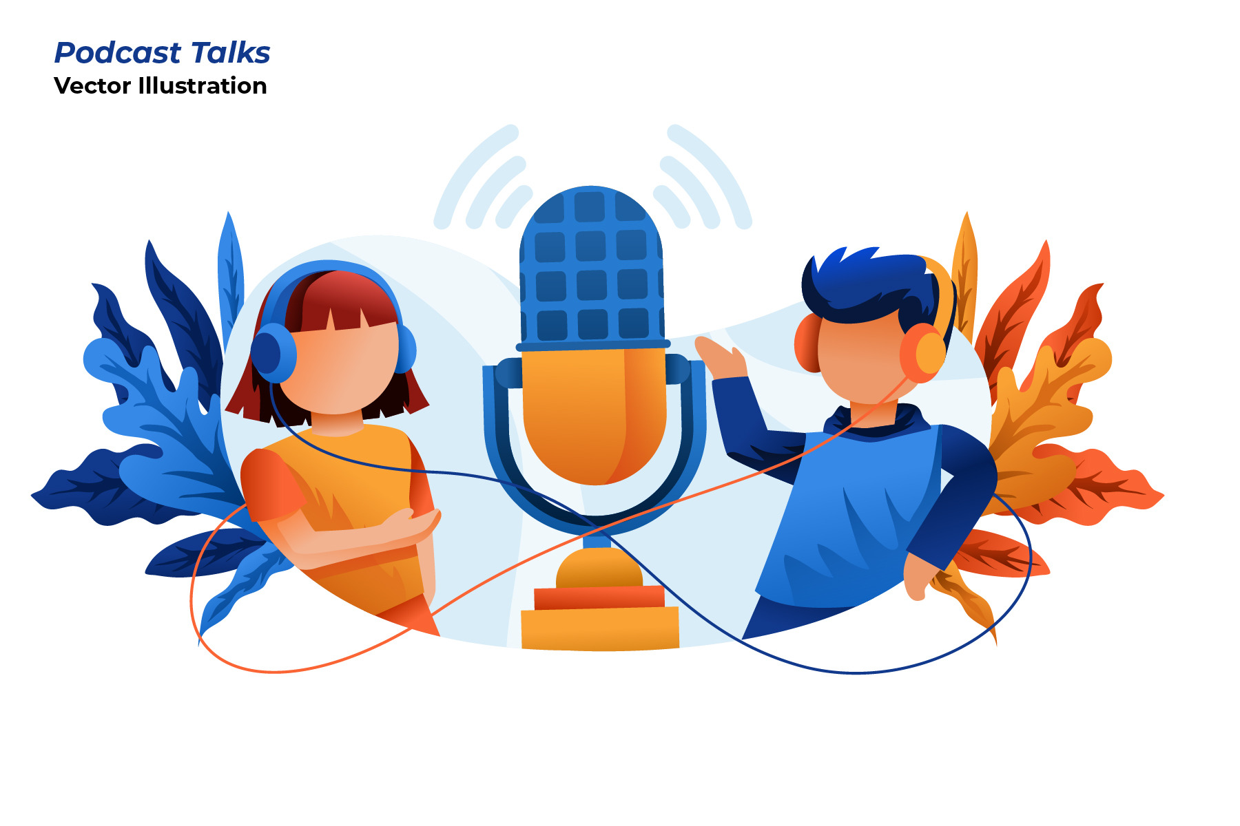 Podcast Talks - Vector Illustration, an Illustration by AQR Studio