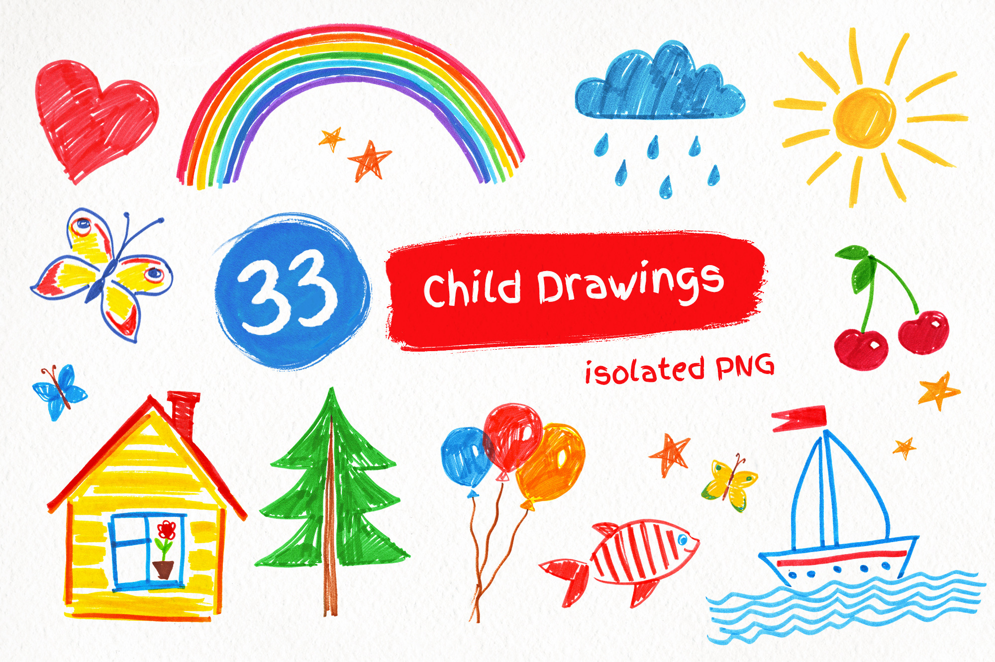Child Drawings collection, an Object Graphic by Sonya Illustrations