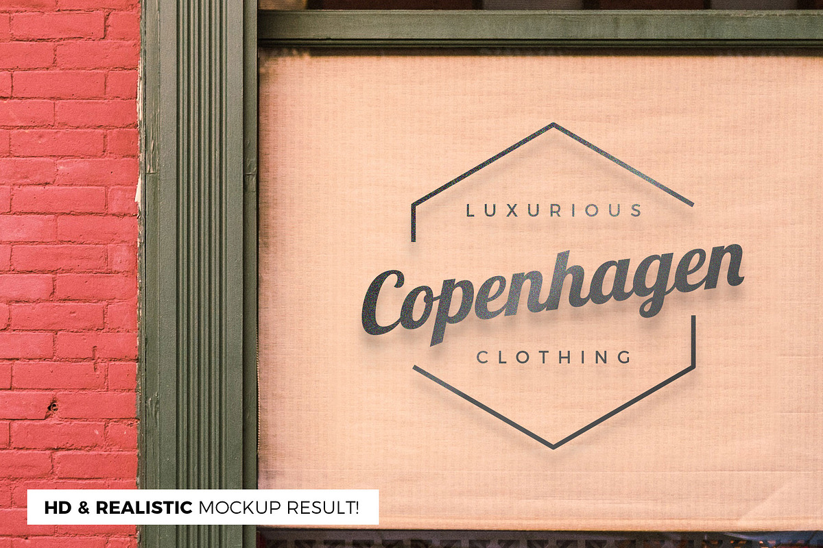 Storefront Sticker Sign Logo Mockup, a Product Mockup by Riopurba