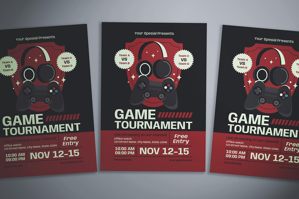 Game Tournament Flyer, a Flyer Template by Gumico Studio.