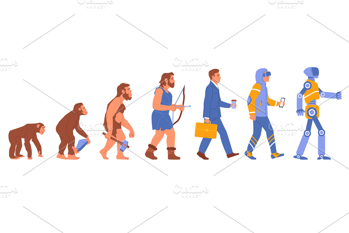 Man evolution. Human development, an Animal Illustration by Vectorbuum ...