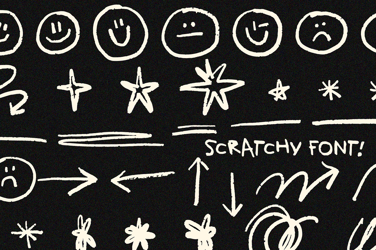 Scratchy Handwriting Font Set!