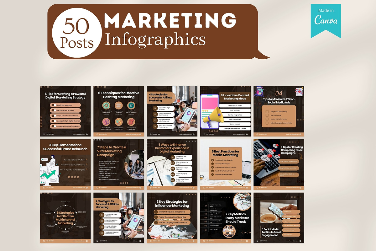 500 Marketing Posts - Canva Templates