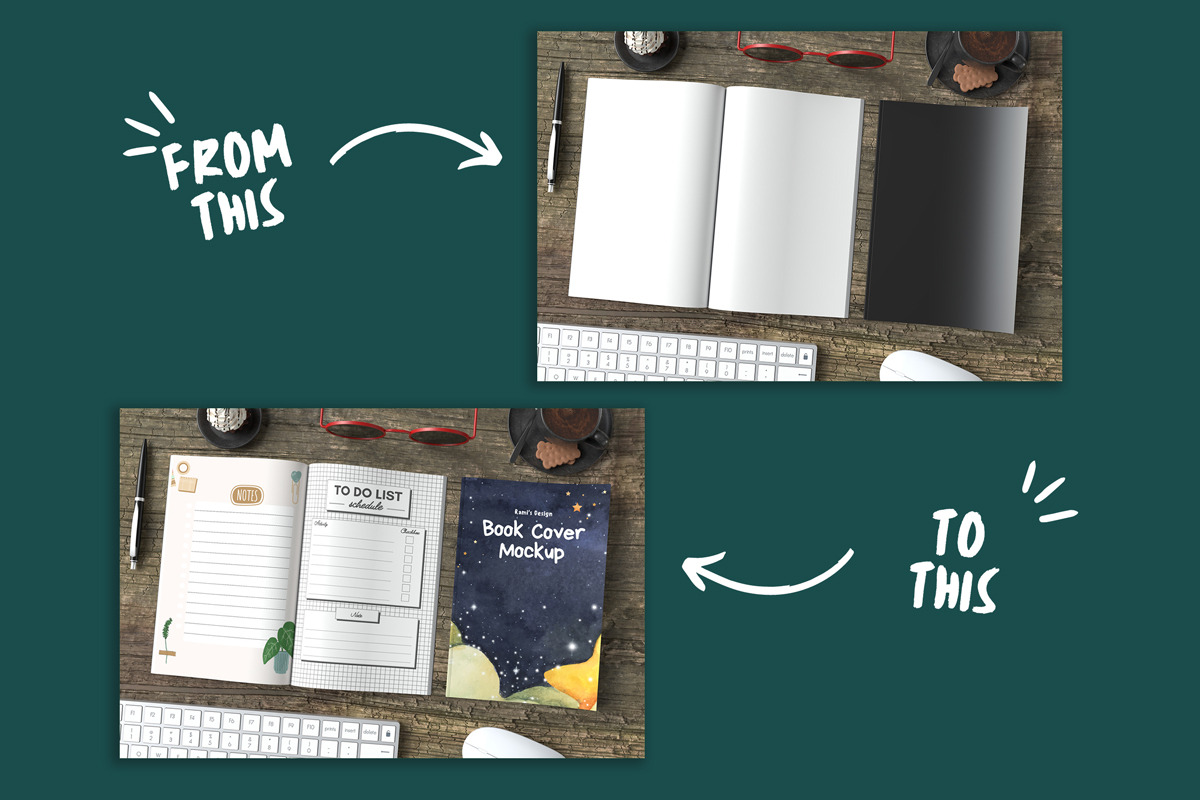 Open and Closed Kdp Notebook Mockup, a Books & Magazine Mockup by Rami ...