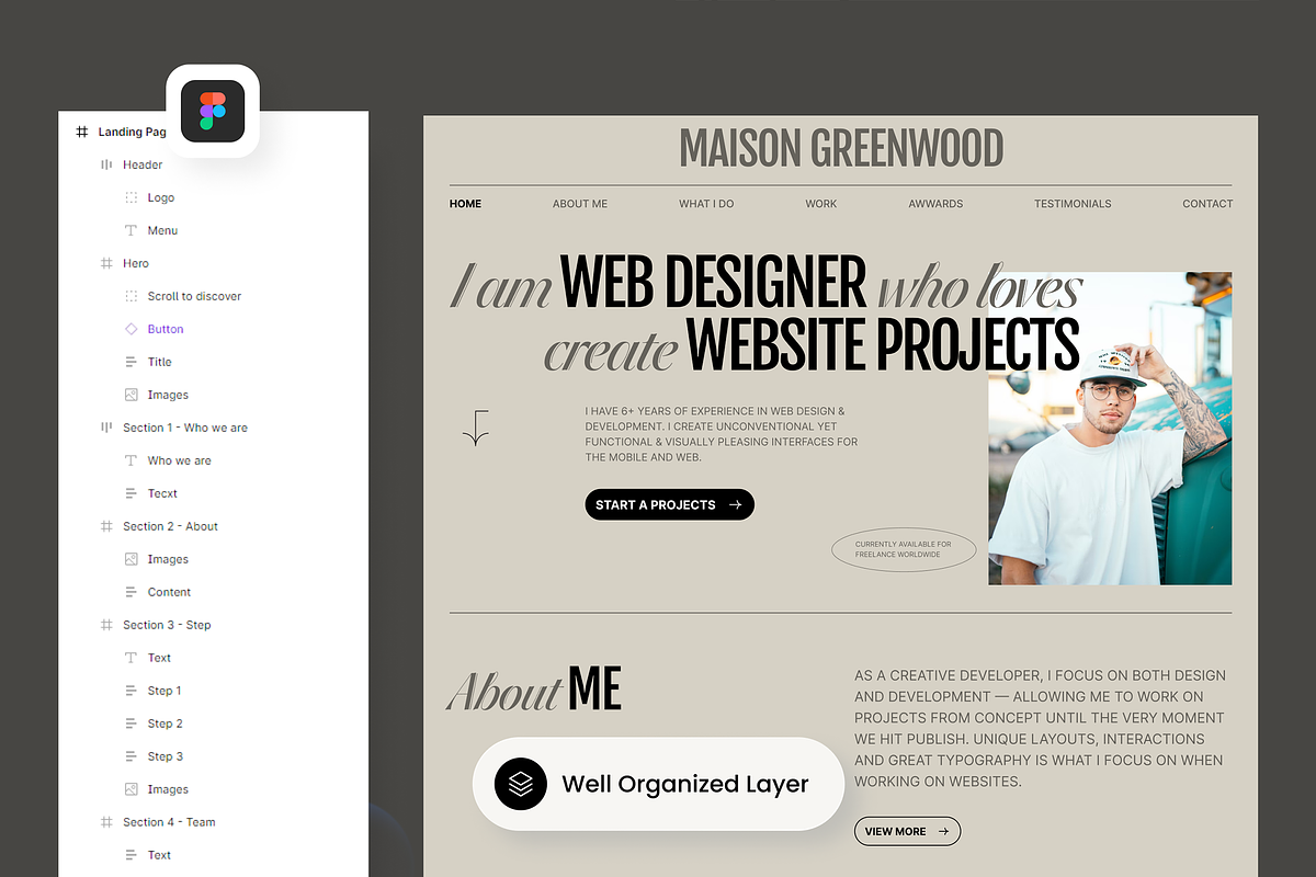 Personal Portfolio Landing Page, a Landing Page Template by SLAB! Design
