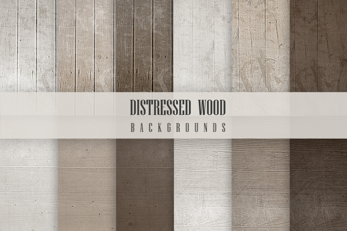 12 Distressed Wood Backgrounds, a Background Graphic by KitsPix