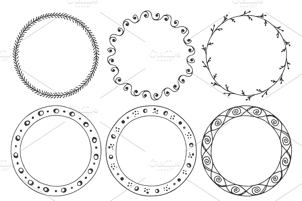 90 Decorative Round Frames, a Decorative Illustration by DESIGN BY nube
