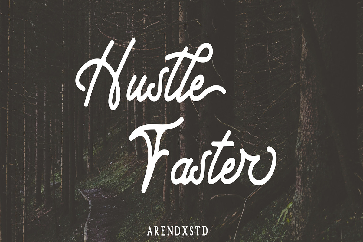 Hustle Faster Typeface, a Script Font by Arendxstudio