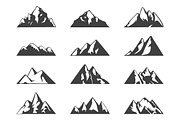 Mountain design elements and badges., an Illustration by Gomolach