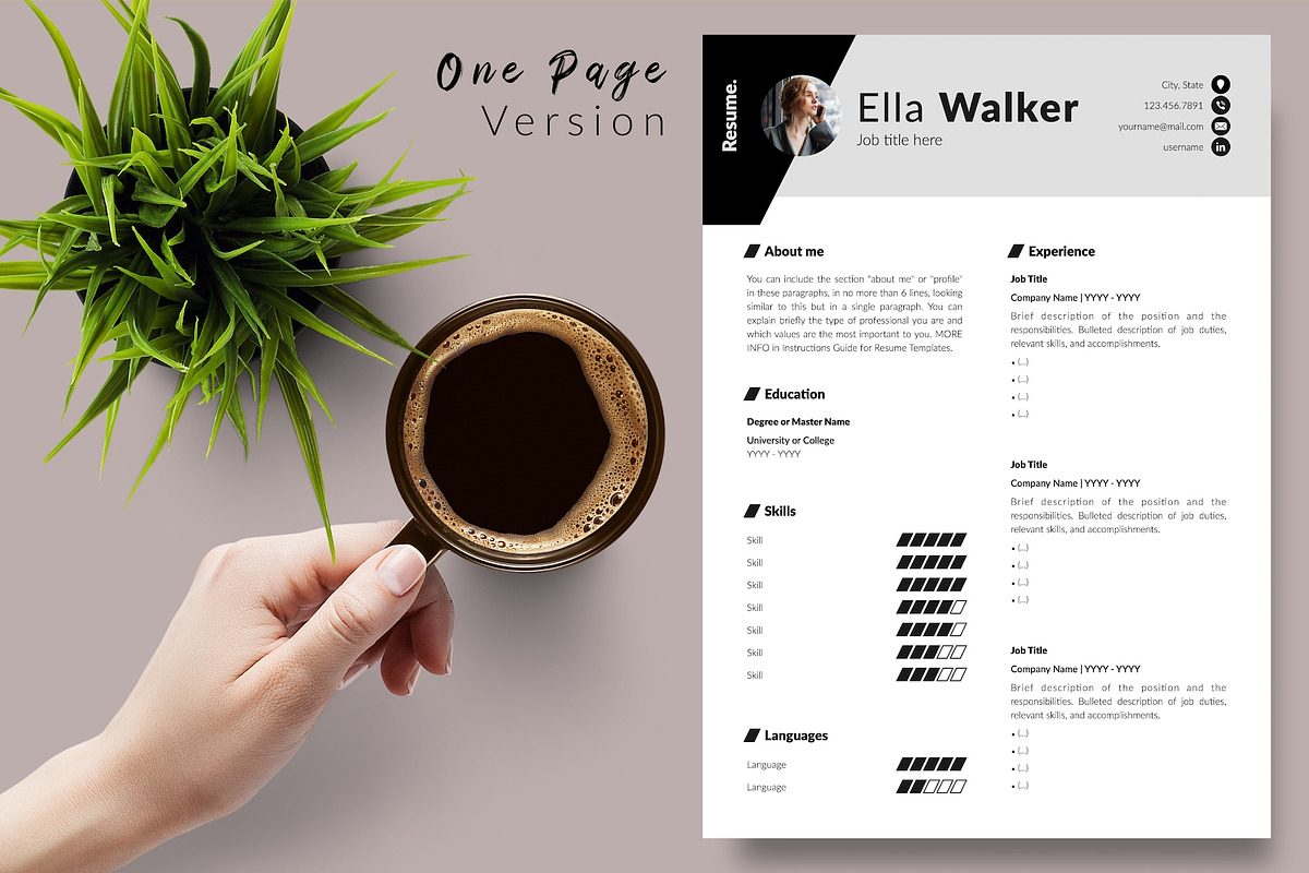 Creative Resume Bundle / CV - Ella